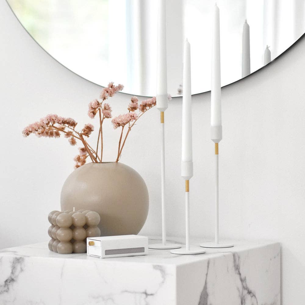 Solstickan Design - Candlestick - White 27 cm | TotallySwedish Ltd